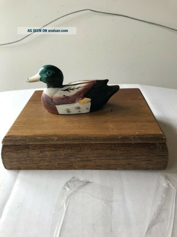 Vintage Wood Wooden Duck Decoy Trinket Jewelry Box Folk Art | #29027494