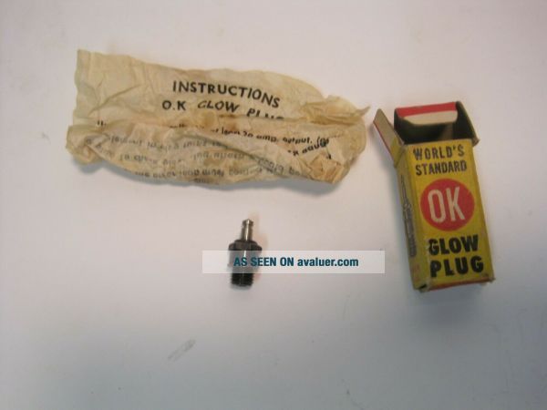 Vintage OK Model Airplane Engine GLOW PLUG Model G - 2, 1/4 " X 32 NIB ...