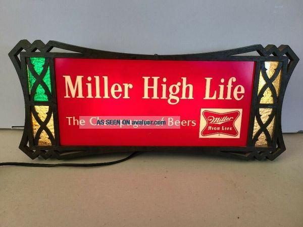Vintage Miller High Life Bar Lighted Beer Sign The Champagne Of Beers ...