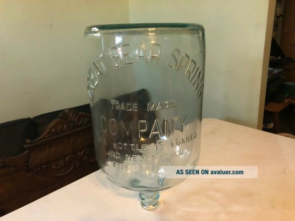 Vintage GREAT BEAR SPRINGS Blue Glass 5 Five Gallon Water Bottle ...