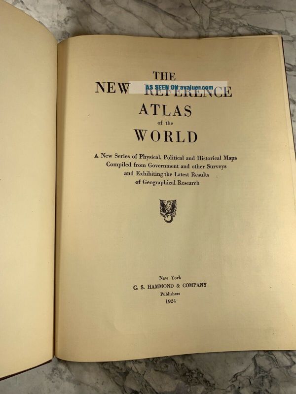 1924 Antique History Book " Reference Atlas Of The World " Maps | #29226651