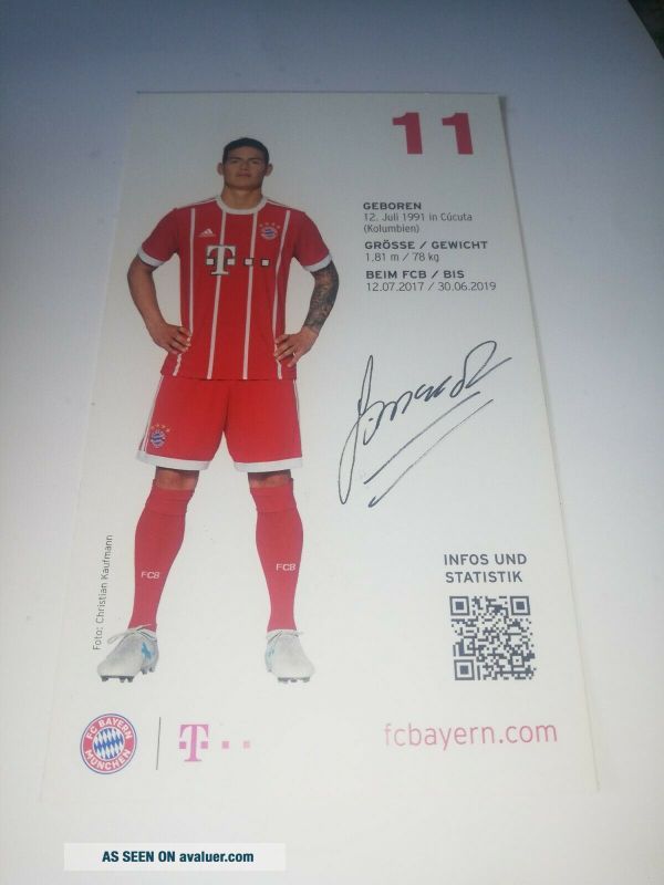 James Rodriguez Fc Bayern München Autograph Card | #29235481