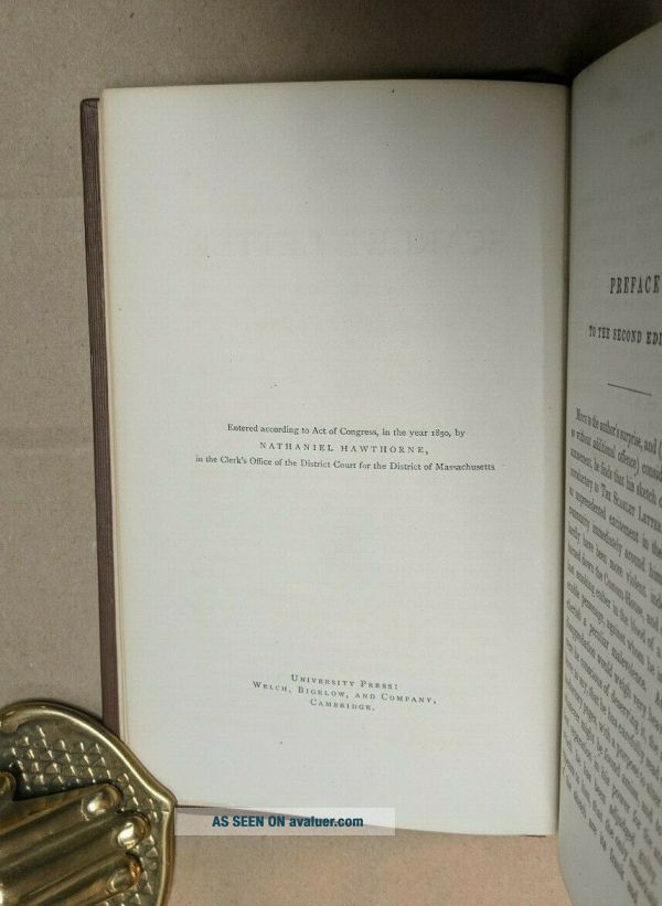 THE SCARLET LETTER Nathaniel Hawthorne 1865 Second Edition HC S/H | #29234532