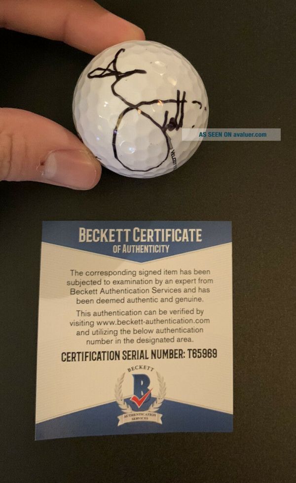 Adam Scott Signed Golf Ball Beckett BAS Masters PGA Tour Autograph ...