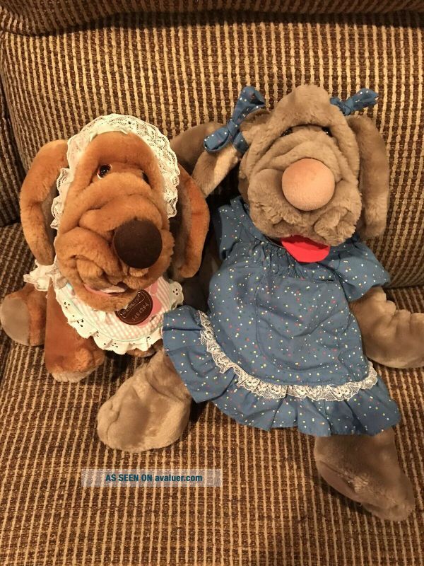 Vintage Ganz 1981 Wrinkles The Dog Hand Puppet Large 18 " Stuffed Plush ...
