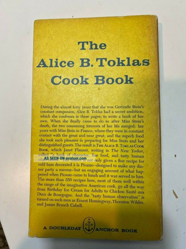 The Alice B Toklas Cook Book Anchor A 196 Picasso Cover 1960 | #29342273