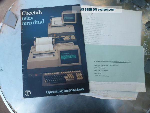 Old Cheetah Telex Machine Terminal Operating Instructions Plus Code Tv ...