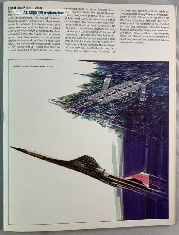 1975 DFW Airport Conceptual Future Art Plans Brochure Dallas Fort Worth ...