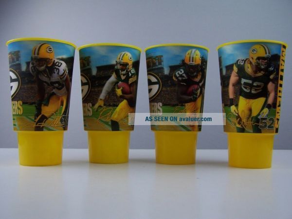 Green Bay Packers Stadium 3D Player Drinking Plastic Cups 4 Different ...