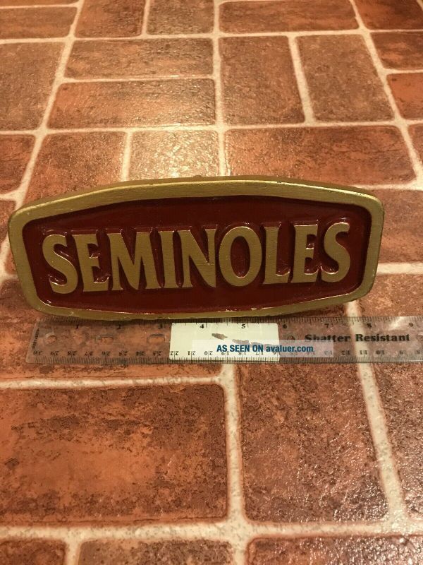 Florida State Seminoles Solid Metal Enamel Front Wall Mount Sign ...