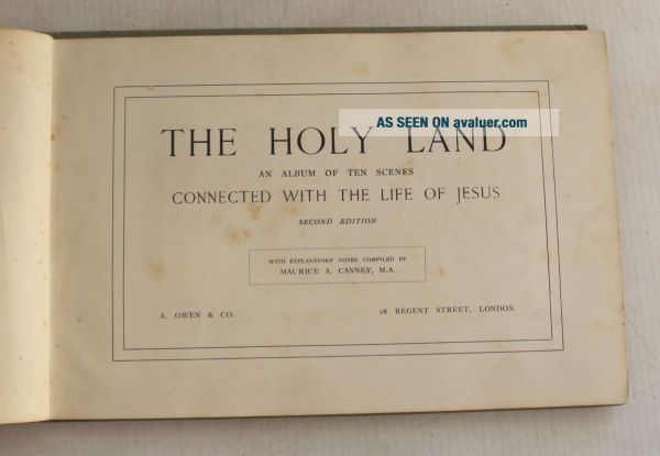 THE HOLY LAND: An Album Of 10 Scenes, The Life Of Jesus - SECOND ...