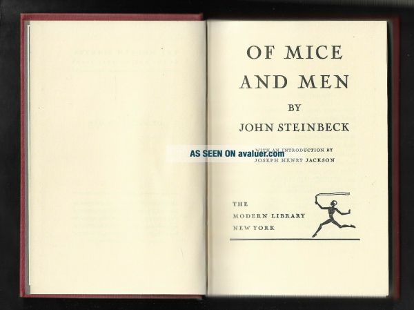 OF MICE AND MEN By JOHN STEINBECK HC W/DJ MODERN LIBRARY | #29610302