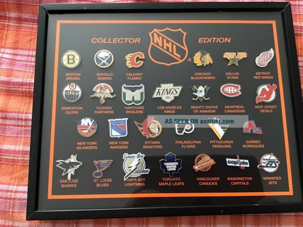 Castrol NHL Collector Edition 26 Teams Pins 1994/95 Mounted On Frame ...