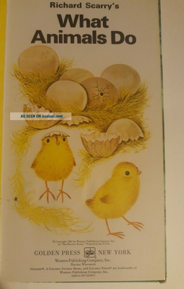 Richard Scarry ' S WHAT ANIMALS DO 1963 Vintage HC GOLDEN STURDY BOOK ...
