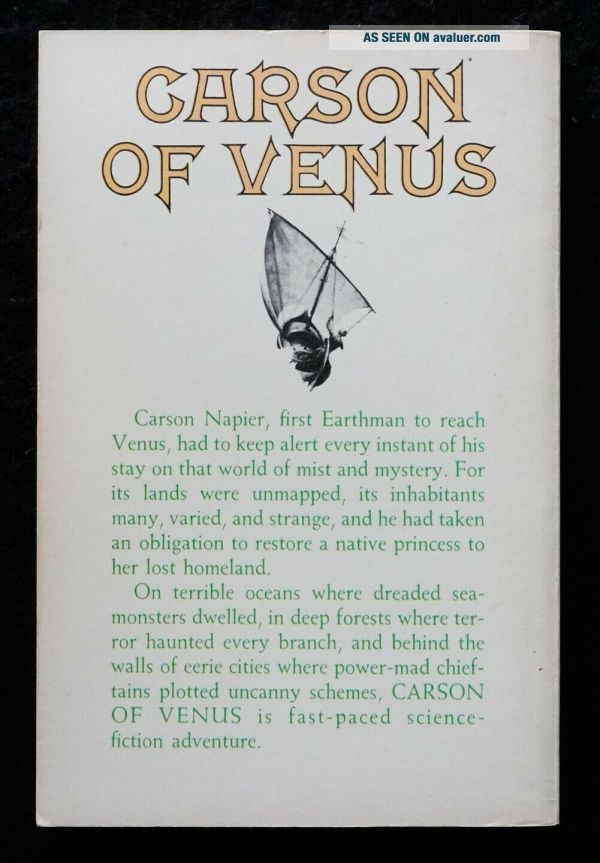 Edgar Rice Burroughs Paperback Carson Of Venus Ace F - 247 Frank ...