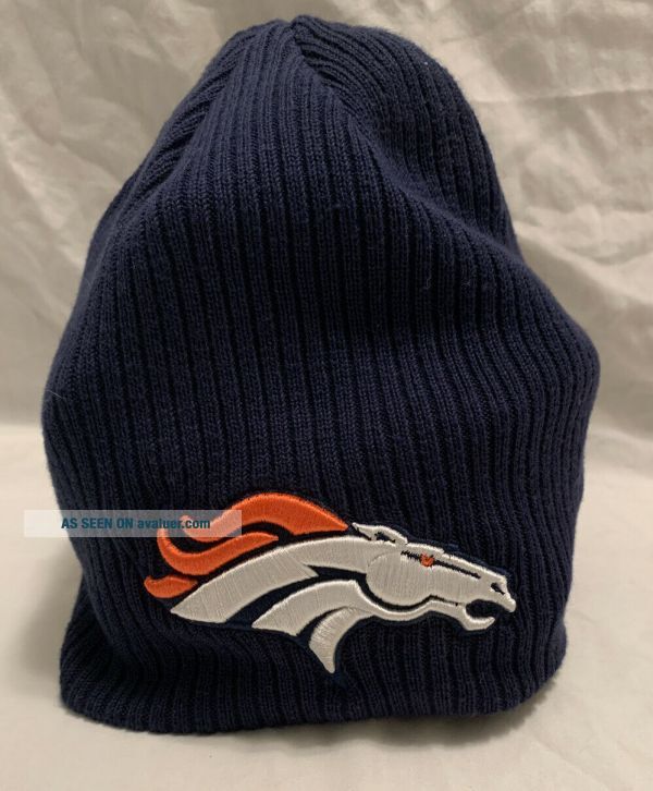 DENVER BRONCOS NFL ERA STOCKING HAT BLUE KNIT NO CUFF BEANIE HAT ...