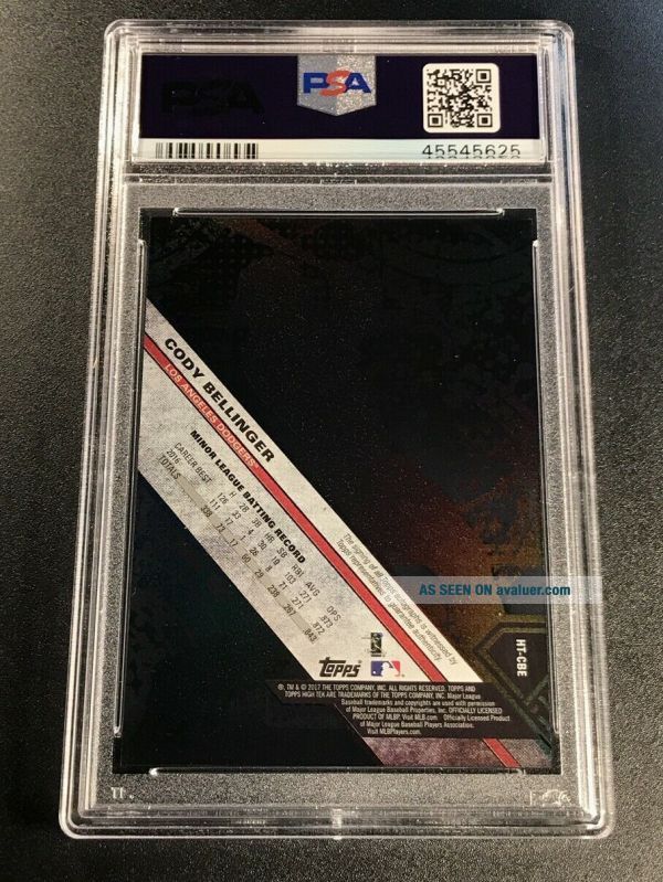 CODY BELLINGER 2017 TOPPS HIGH TEK BLACKOUT AUTO ROOKIE RC /50 PSA 10 ...