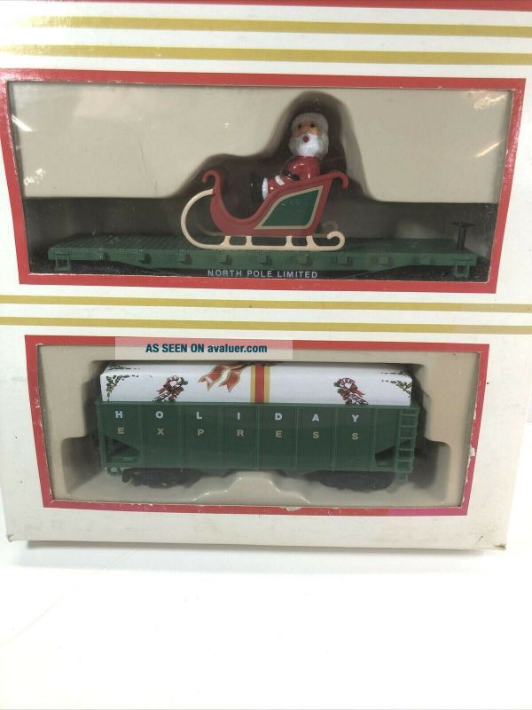 HO MODEL POWER NORTH POLE LIMITED CHRISTMAS SANTAS SLEIGH TRAIN CAR SET ...