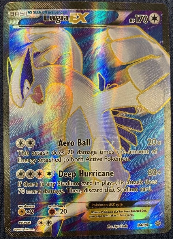 LUGIA EX FULL ART ULTRA RARE POKEMON XY ANCIENT ORIGINS 94/98 LP ...