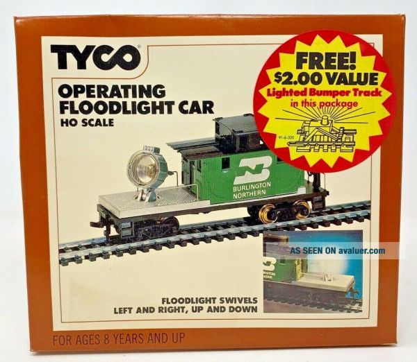 TYCO - HO Scale Operating Floodlight Car & Lighted Bumper Track - Model ...