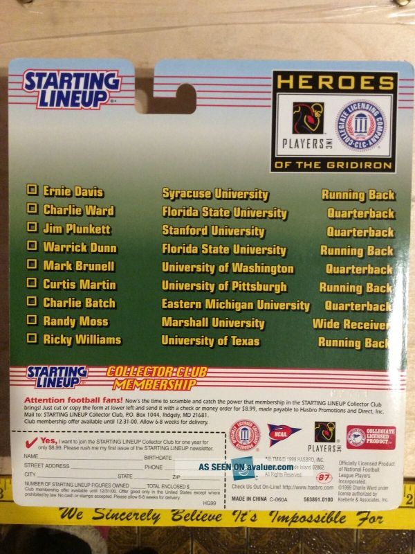 NFL Football Starting Lineup Heroes Of The Gridiron Curtis Martin ...