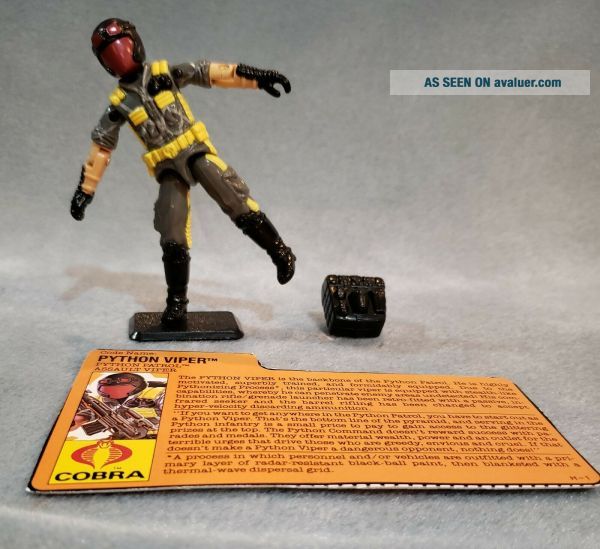 Vintage GI Joe Cobra Python Patrol Viper Figure Hasbro (1989) - W/ File ...
