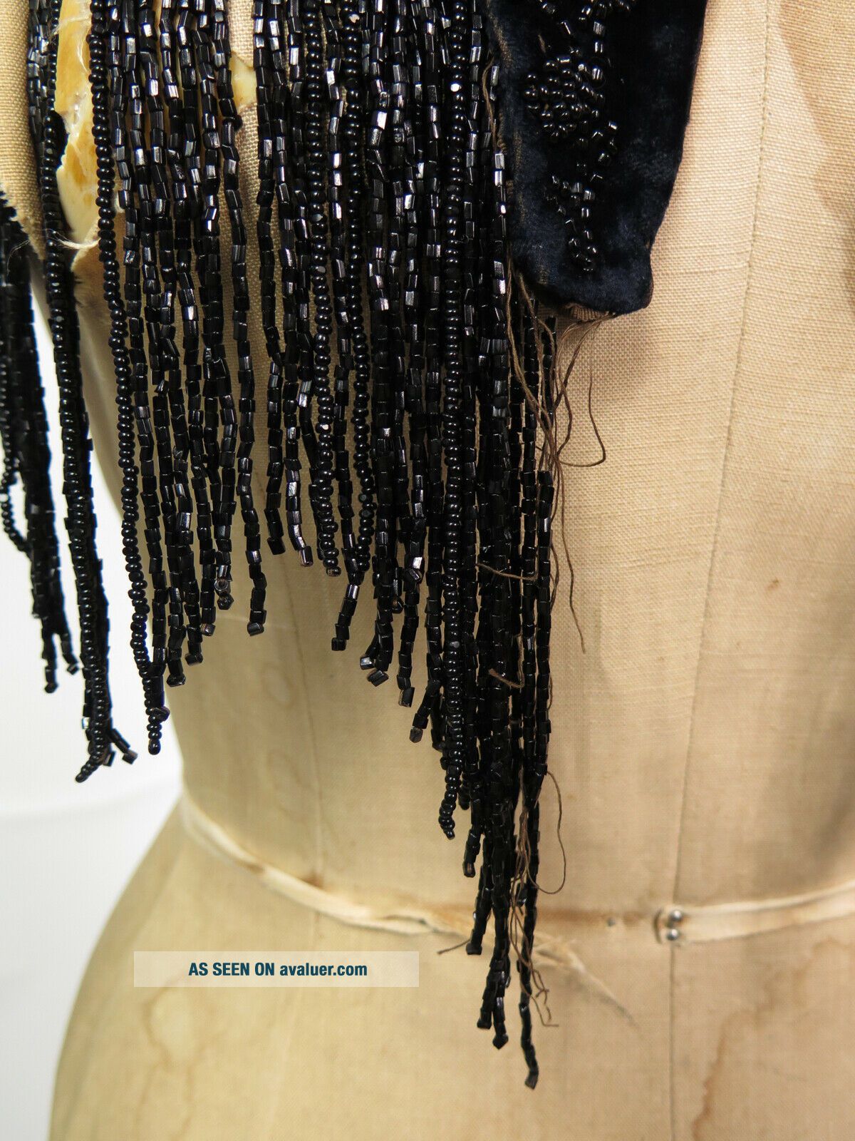 Vintage Antique Victorian Black Velvet Beaded Mourning Cape Shawl ...