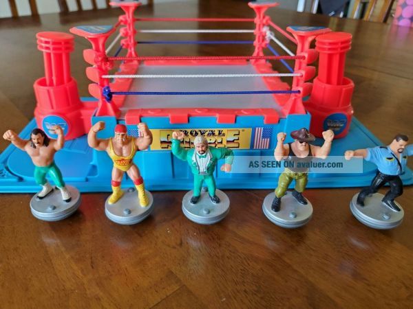 Rare 1991 WWF Hasbro Royal Rumble Wrestling Action Ring With Figures ...