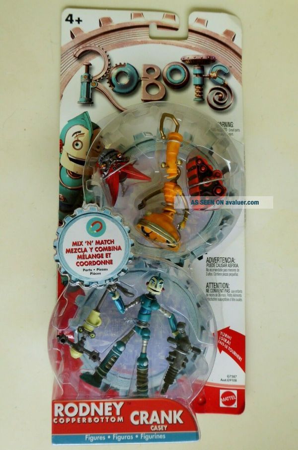 MATTEL ROBOTS THE MOVIE RODNEY AND CRANK ACTION FIGURE IN BLISTER ...