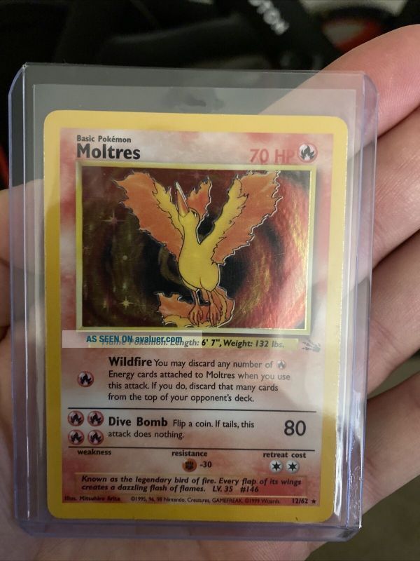 Moltres 12/62 Holo Rare Fossil Set Pokemon 1999 VG In Case | #39544888