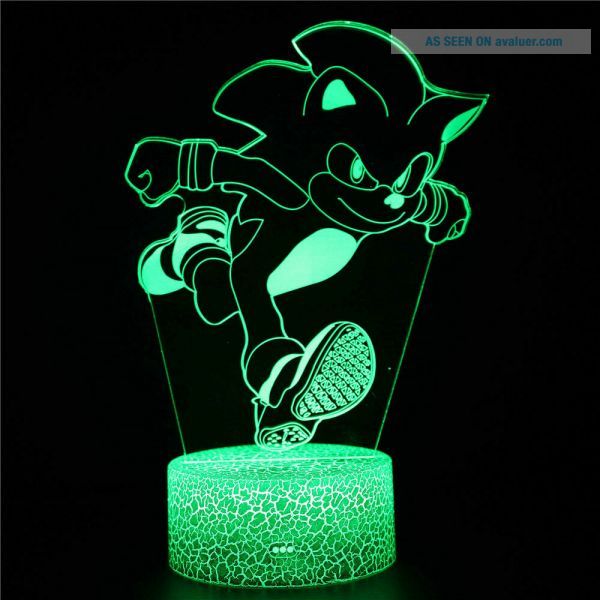 Christmas Gift Run Sonic The Hedgehog 3D LED Night Light Touch Table ...