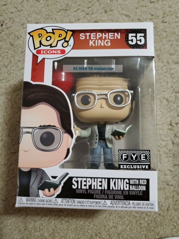Funko Pop Stephen King With Red Balloon FYE Exclusive 55 POP Icons ...