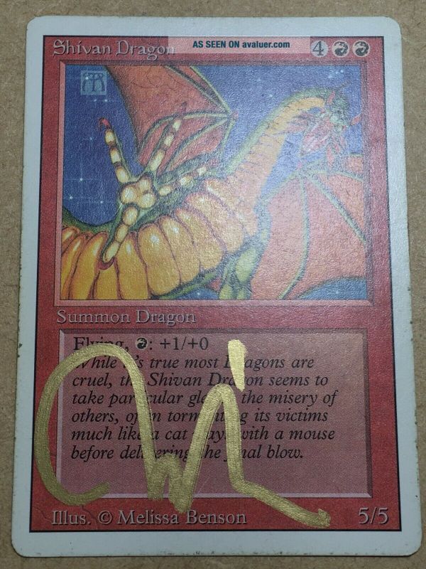 Gold Signed Shivan Dragon MP/HP Revised Artist Melissa A. Benson 1994 ...