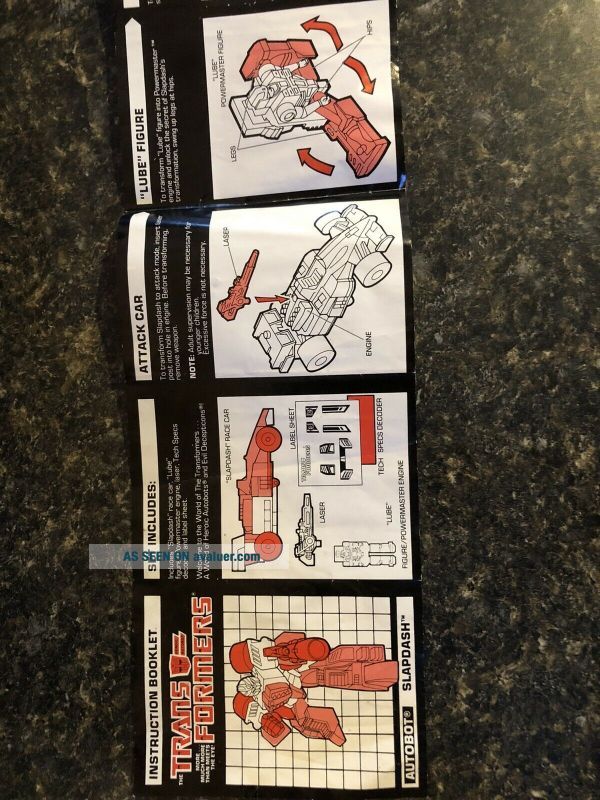 Hasbro Transformers Autobot Slapdash Instruction Booklet G1 | #39848865