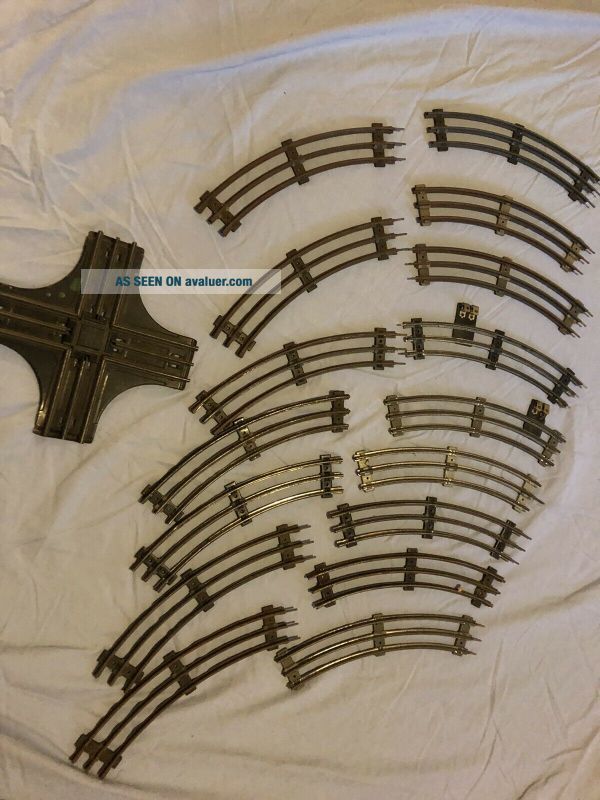 Vintage Louis Marx O Gauge Steam Engine 490 Metal Train Tracks 16 Piece ...