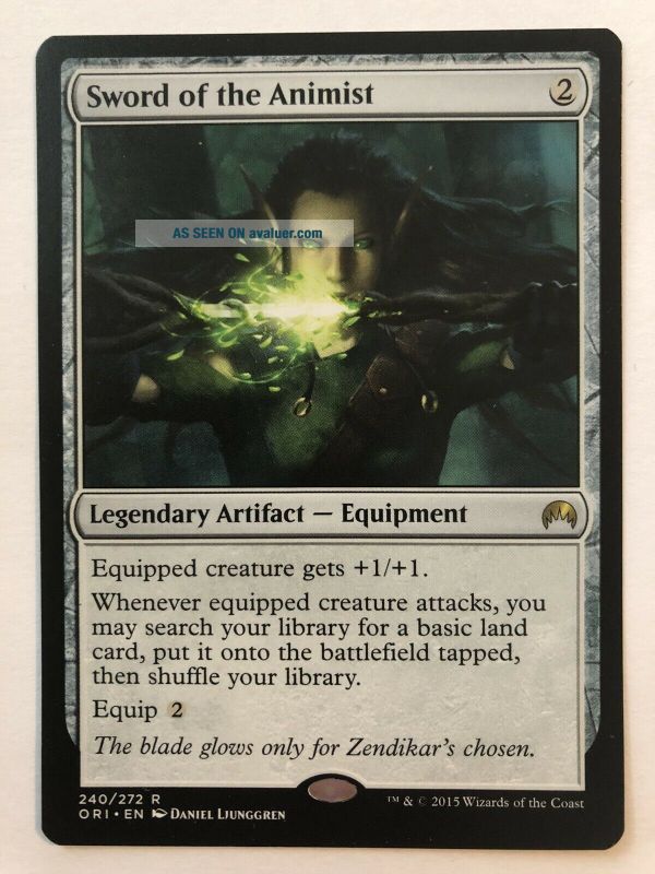 SWORD OF THE ANIMIST - MTG Magic Origins - RARE - Legendary Artifact ...