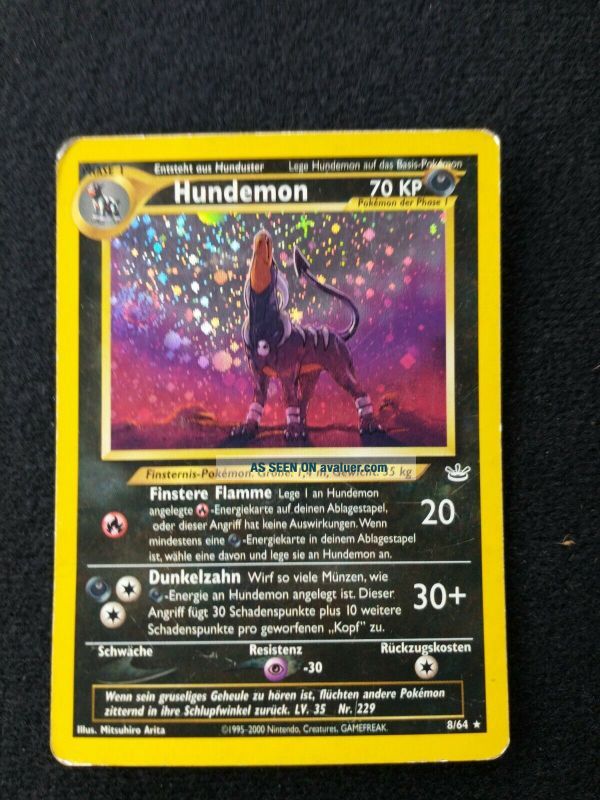 Vintage Houndoom (Hundemon) 8/64 German Neo Revelation Holo Rare ...