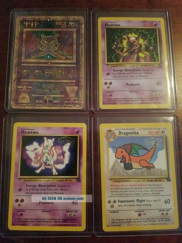 Rare Mew, Mewtwo, And Dragonite Promo Pokemon The Movie Cards | #39929945