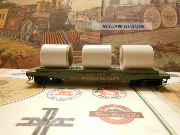 HO Scale Vintage Western Maryland 40 ' Flat W/ Culvert Pipe &has ...