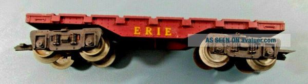 Vintage Marx O Scale ERIE Unnumbered Maroon Flat Car Tilt Couplers ...