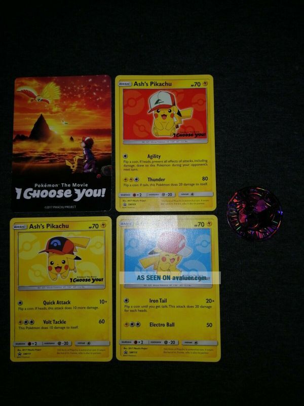 Pokemon I Choose You Ash’s Pikachu Pokemon Movie Rare Promo Cards ...