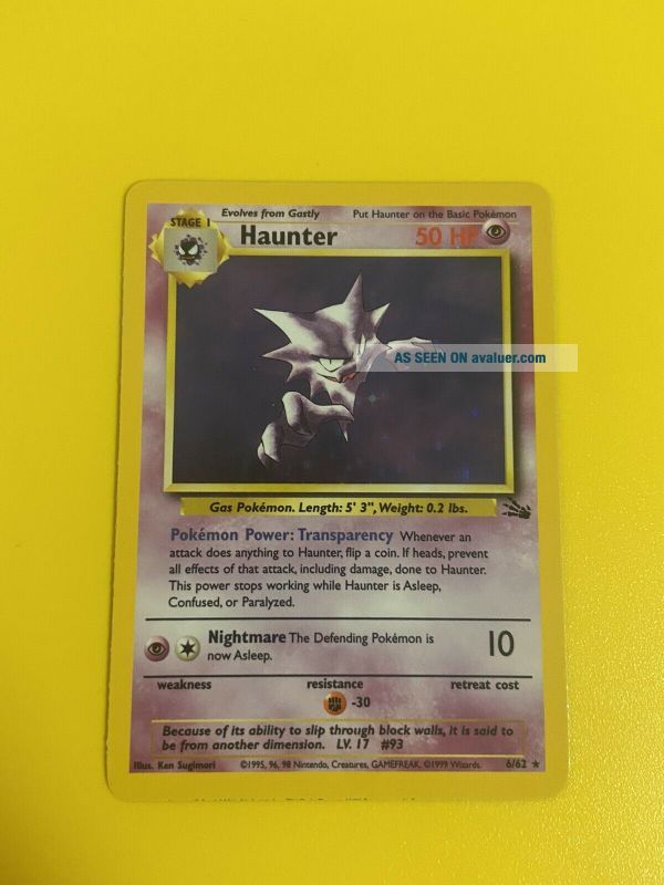 Pokemon Haunter Fossil 6/62 Rare Holo 1999 WoTc MINT/NEAR VINTAGE ...