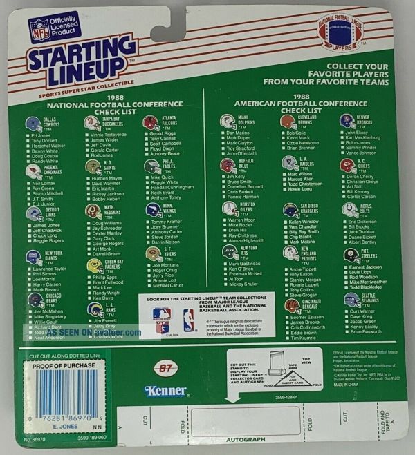 Starting Lineup Ed Too Tall Jones 1988 Action Figure | #40081575