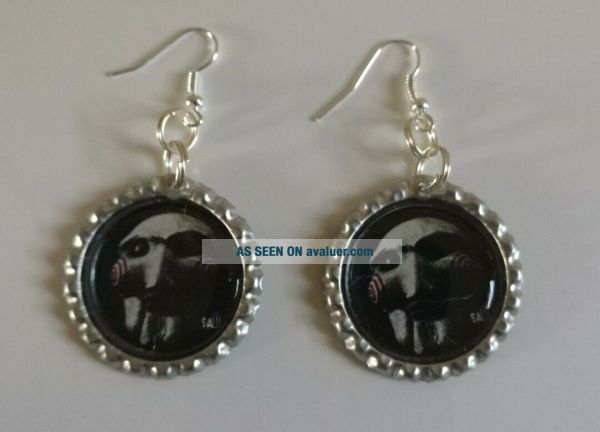 SAW BILLY THE PUPPET BOTTLE CAP EARRINGS | #40085619