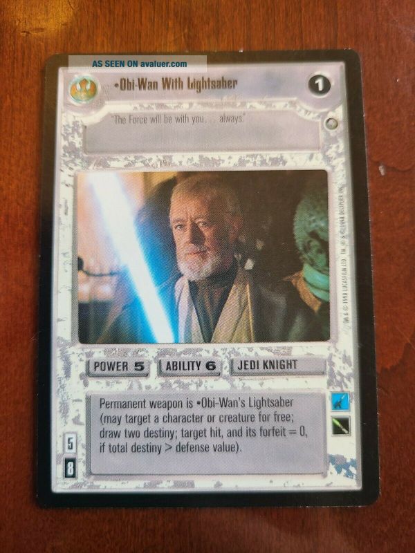 Star Wars CCG SWCCG Obi - Wan With Lightsaber Enhanced Premiere Rare ...
