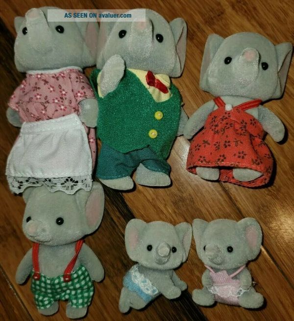 Calico Critters Ellwoods Elephant Family And Additional Baby Elephant ...