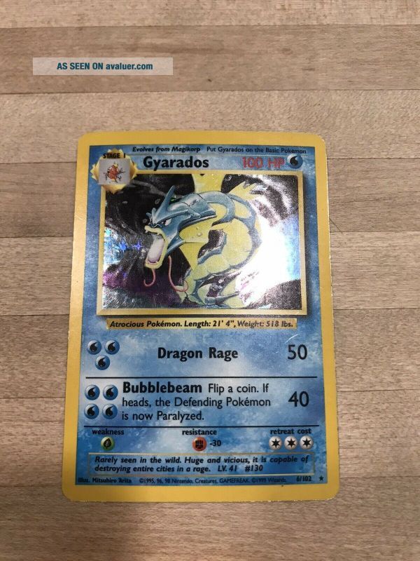 Pokemon Card Gyarados 6/102 Base Set Holo Rare Pokemon Card WOTC 1999 ...