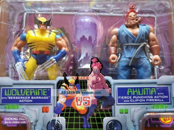 X - Men Vs Street Fighter Wolverine Vs Akuma Video Toy Biz Rare Near On ...