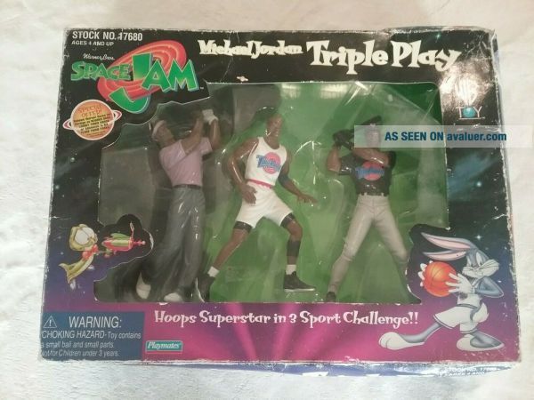Space Jam Michael Jordan Playmates Toys Triple Play Action Figures 3 ...