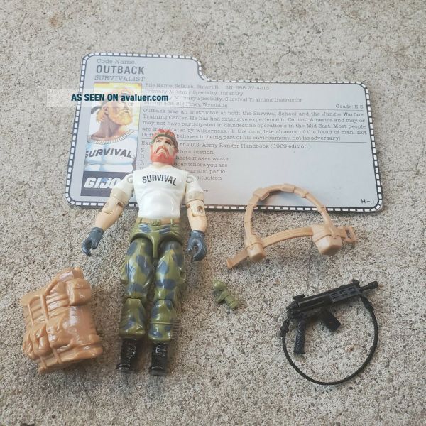 Vintage GI Joe Figure 1987 Outback Complete With File Card | #40245709
